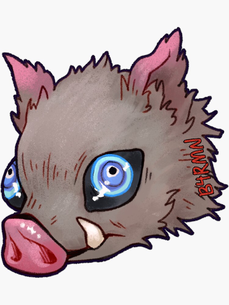 "Inosuke mask on" Sticker for Sale by b4rmn | Redbubble