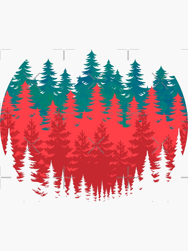 "Wildlife Trees Outdoors Nature Retro Forest" Sticker for Sale by ...