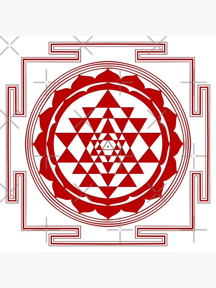 "Sacred Geometry Sri Yantra in Traditional Red Color " Photographic ...