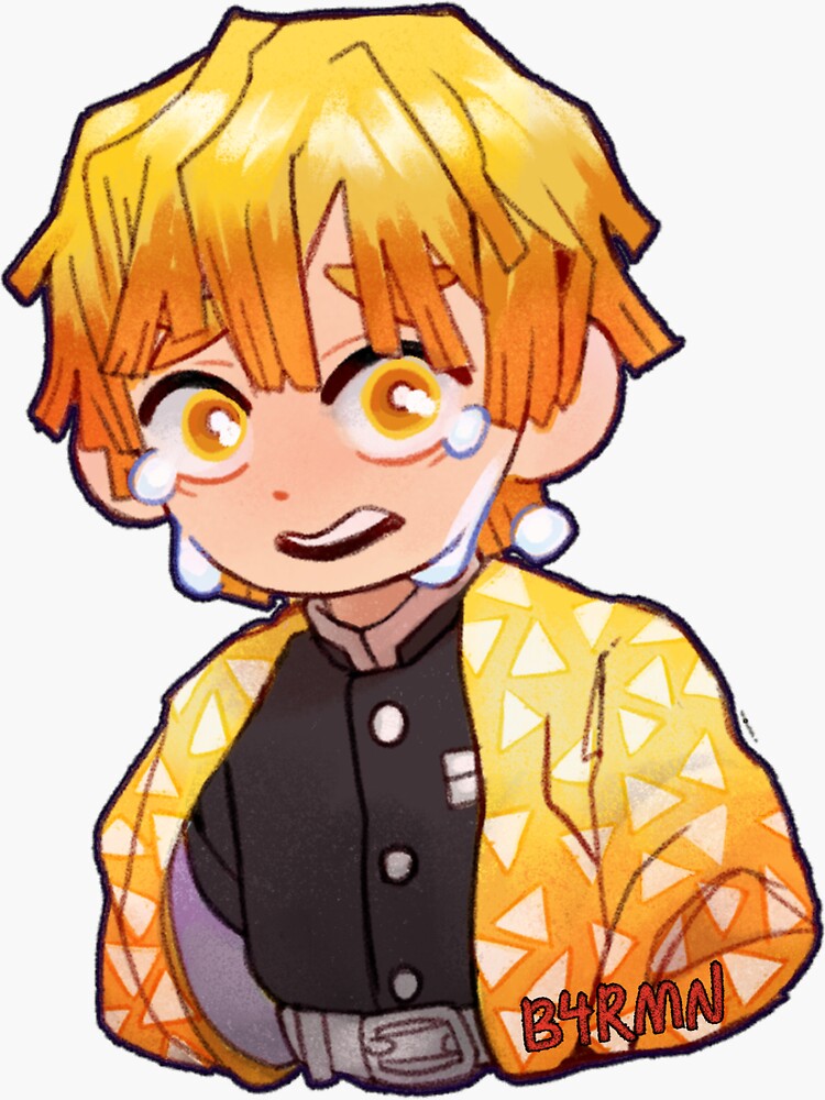 "Zenitsu (crying)" Sticker for Sale by b4rmn | Redbubble