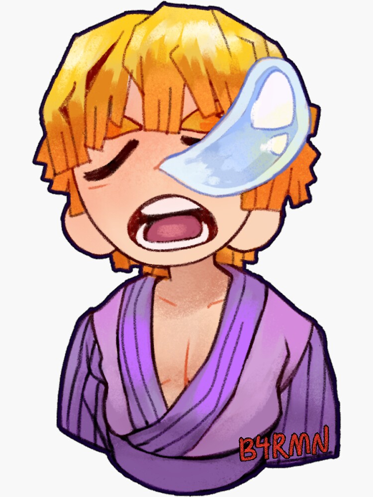 "Zenitsu (asleep)" Sticker for Sale by b4rmn | Redbubble