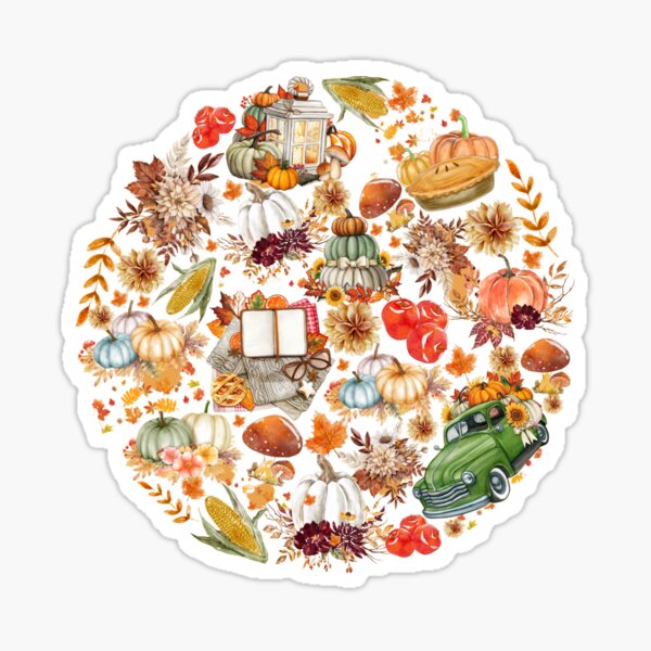 "Autumn Fall Harvest Collage" Sticker for Sale by kaylerstacey | Redbubble