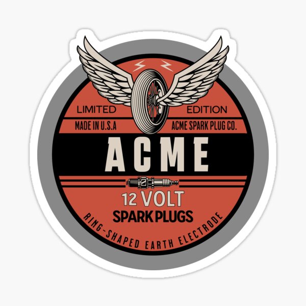 "Acme Spark Plugs - Vintage Advertising - Cool Motorcycle Helmet Or Car ...