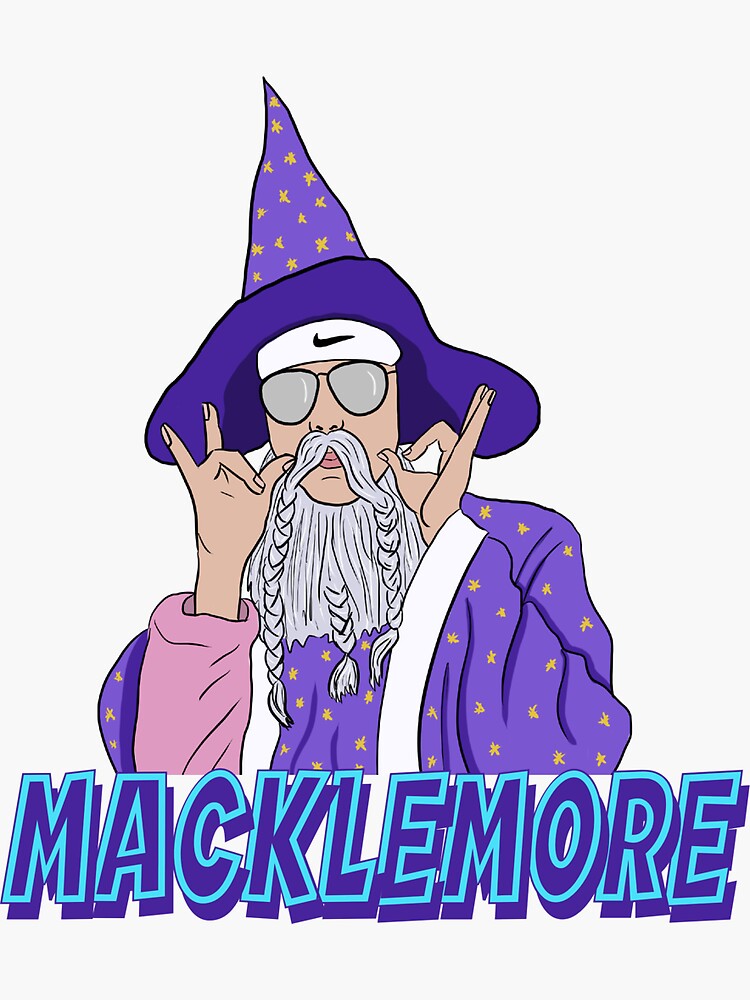 "Macklemore magician sorcerer illustration drawing motif" Sticker for ...