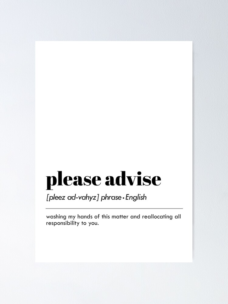 "Please advise Word Definition Office Décor Print , Definition of a ...