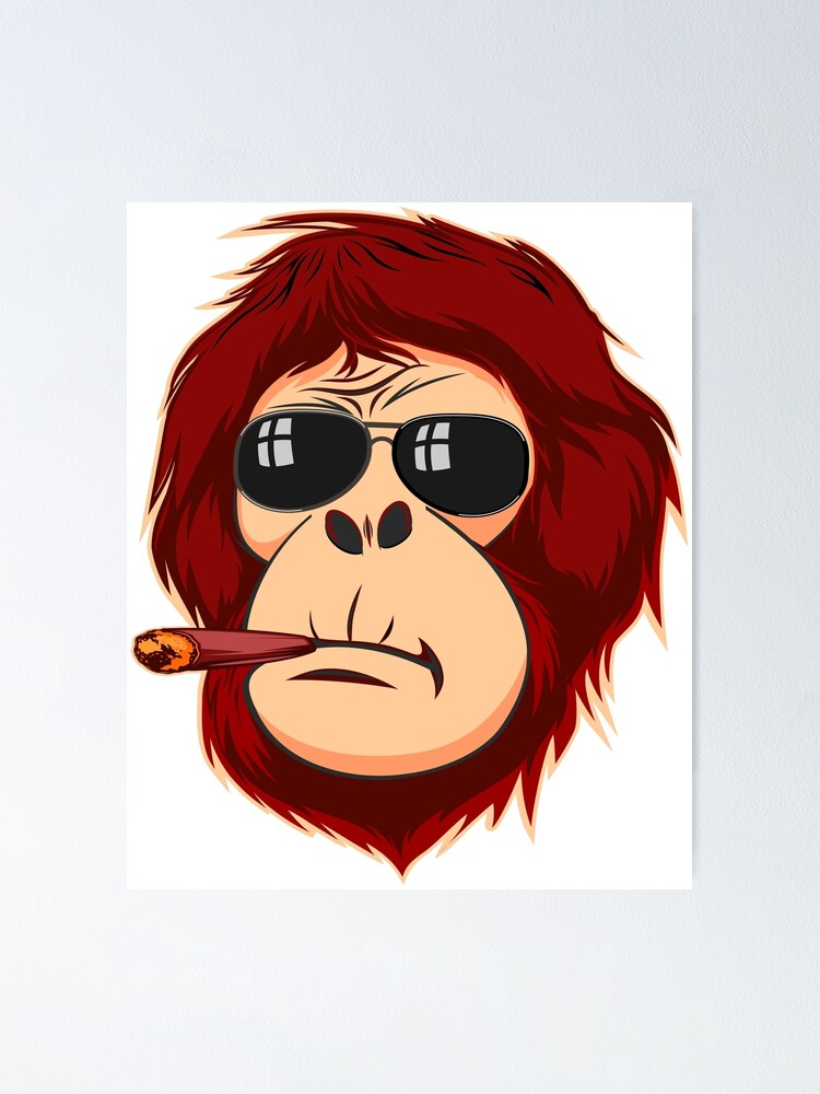 "gorilla tag monkey ape orangutan bape smoking" Poster for Sale by ...