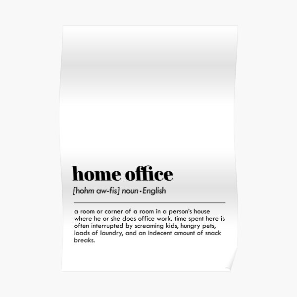 "Home office Word Definition Office Décor Print , Definition of a word ...