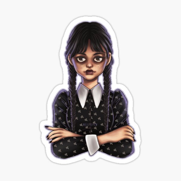Pegatina «Chica gótica Wednesday Addams» de Weiliepew | Redbubble