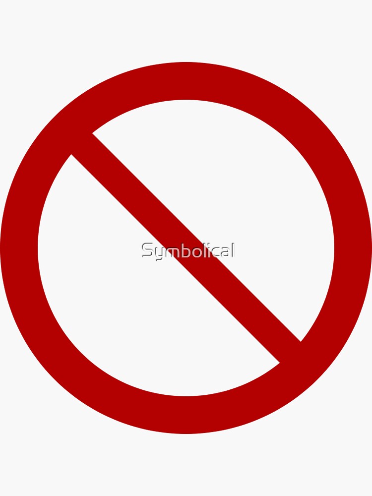 "Ban Symbol" Sticker by Symbolical | Redbubble
