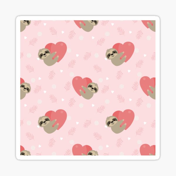 "Cute Funny Lazy Sloth Heart Love" Sticker for Sale by StudioAkubi ...