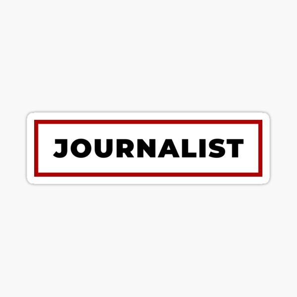 "Journalist with red frame" Sticker for Sale by SVPOD | Redbubble
