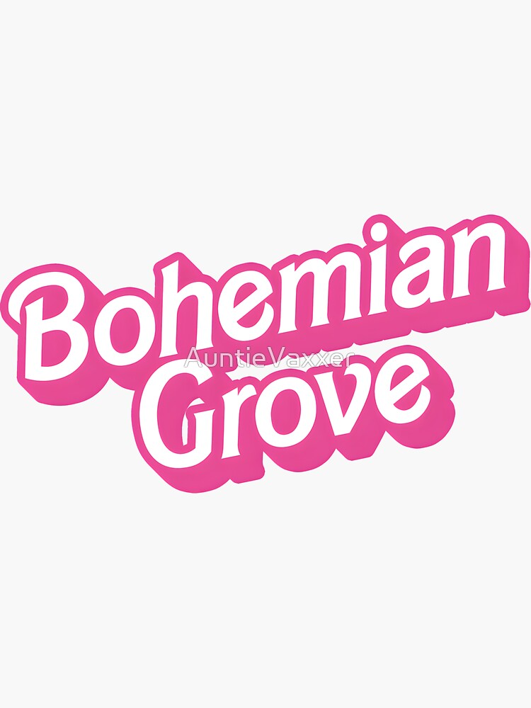 "Bohemian Grove Doll Text" Sticker for Sale by AuntieVaxxer | Redbubble