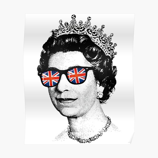 "Elizabeth II ER Queen British Crown England Union Jack" Poster for ...