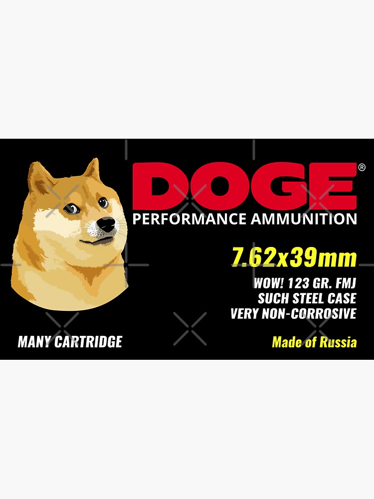 "HQ Doge Russian Ammo Meme" Sticker for Sale by fomodesigns | Redbubble