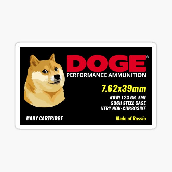 "HQ Doge Russian Ammo Meme" Sticker for Sale by fomodesigns | Redbubble