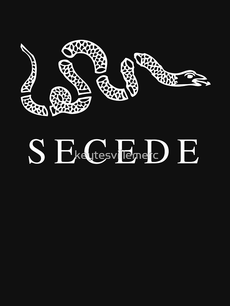 "Secede Snake (White)" T-shirt for Sale by keytesvillemerc | Redbubble ...
