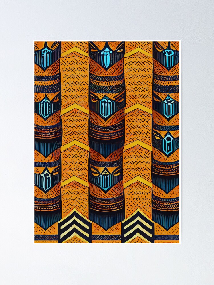 "Art Deco African Tribal Textile Geometrical Pattern - Illustrated ...