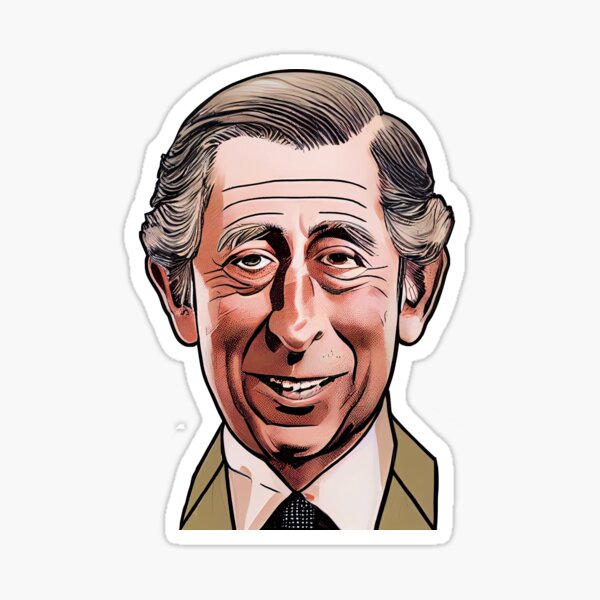 "King Charles III cartoon" Sticker for Sale by 30littlesteps | Redbubble