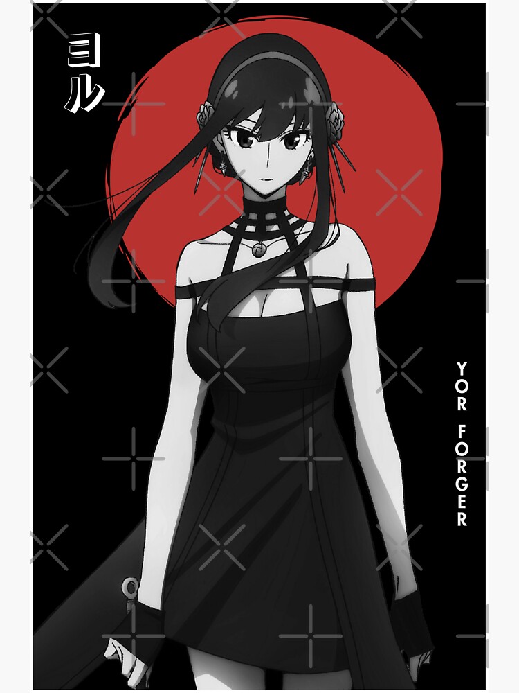 "Yor Forger Simple Black Red and White" Sticker for Sale by IkaXII ...