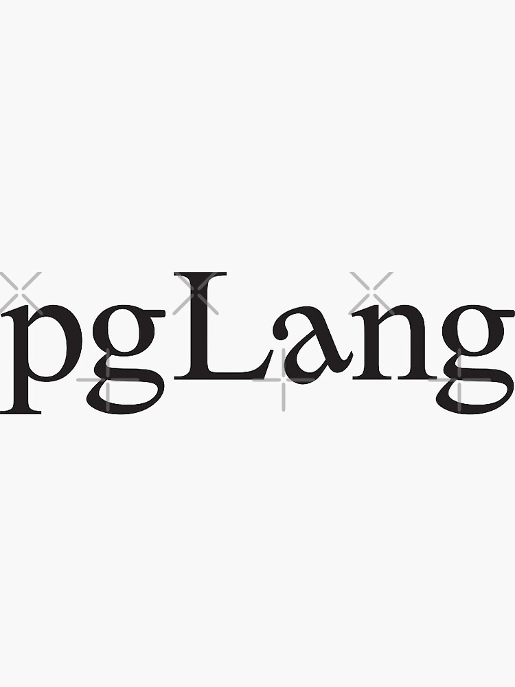 "pgLang" Sticker for Sale by DorianBE | Redbubble
