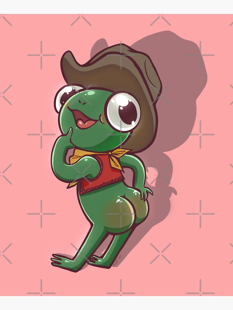 "Cheeky Frog Cowboy" Sticker for Sale by vissnpinegar | Redbubble