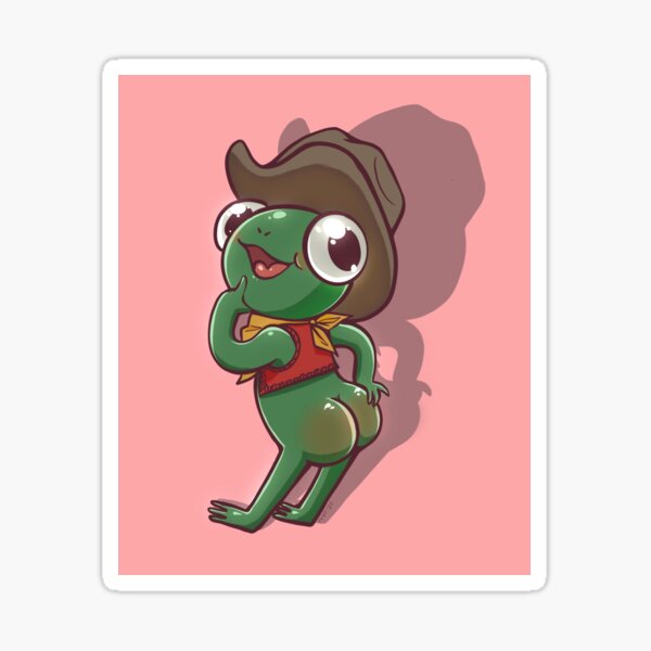 "Cheeky Frog Cowboy" Sticker for Sale by vissnpinegar | Redbubble
