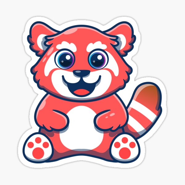 "Cute red panda" Sticker for Sale by CorneliusDesign | Redbubble