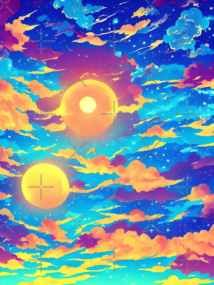 Póster «Un paisaje de un Sol Espectacular al estilo de un fondo de ...