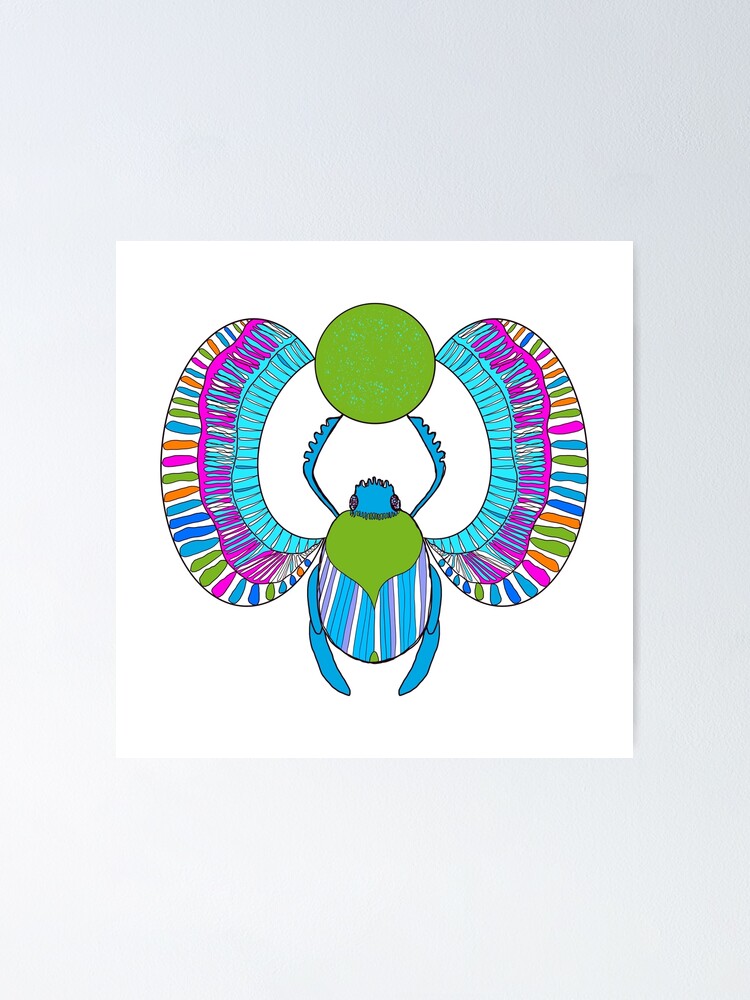 "Beautiful winged scarab beetle" Poster for Sale by LynseysArtShop ...