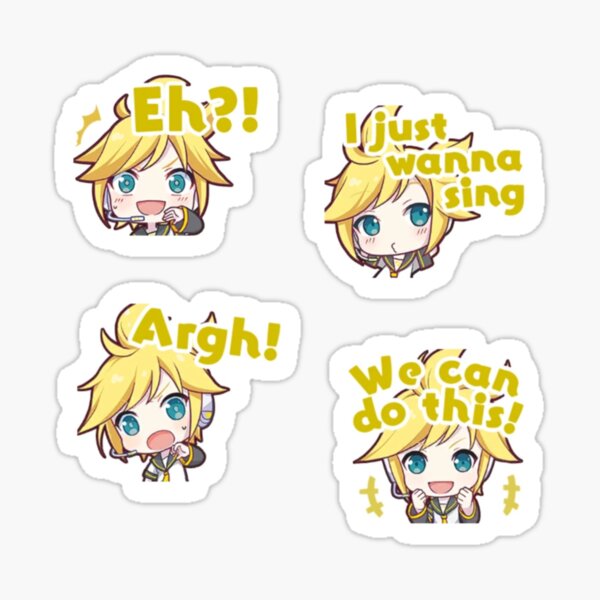 "Kagamine Len Set 1" Sticker for Sale by oyasuminana | Redbubble