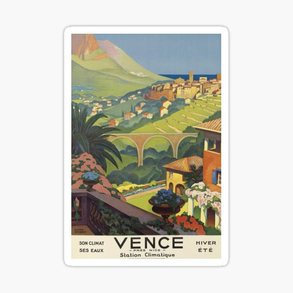 "Vence France Vintage Travel Poster | French Tourism Art Poster ...