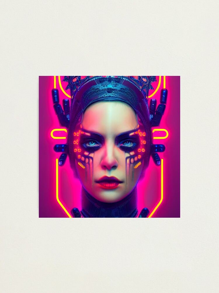 "Cyberpunk Queen - AI Generated Art" Photographic Print for Sale by ...