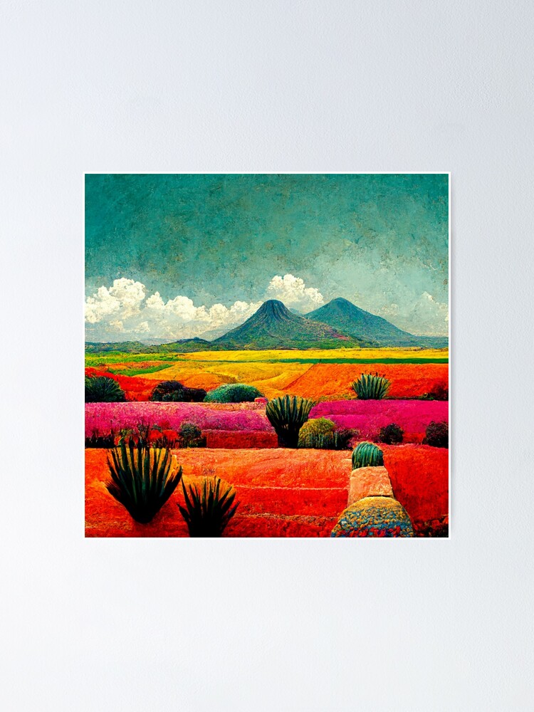 "Colorful Mexican Landscape" Poster for Sale by DELMEX | Redbubble