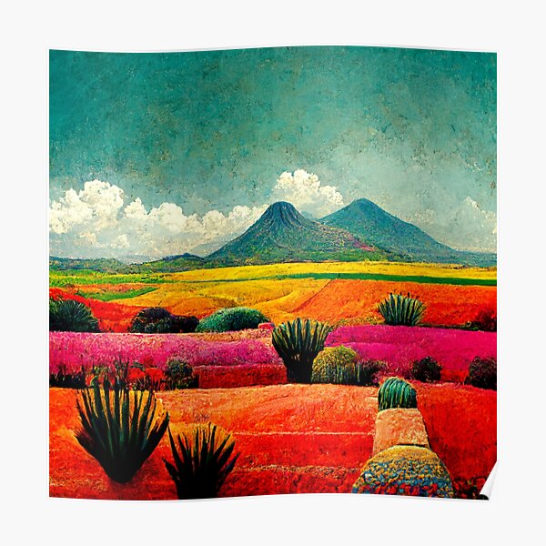 "Colorful Mexican Landscape" Poster for Sale by DELMEX | Redbubble