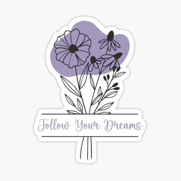 "Purple Abstract Line Art Wildflowers " Sticker for Sale by ...