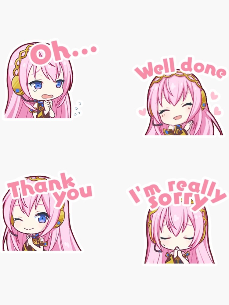 "Megurine Luka Set 2" Sticker for Sale by oyasuminana | Redbubble