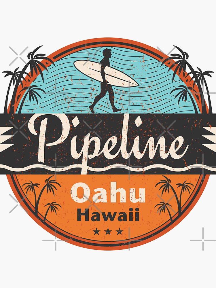 "Pipeline, Oahu, Hawaii" Sticker for Sale by studio838 | Redbubble