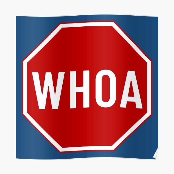 "WHOA Stop Sign" Poster for Sale by NoPainnoBrain | Redbubble