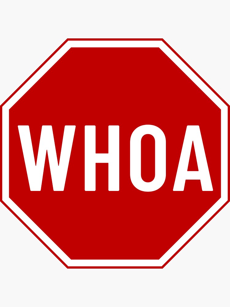 "WHOA Stop Sign" Sticker for Sale by NoPainnoBrain | Redbubble