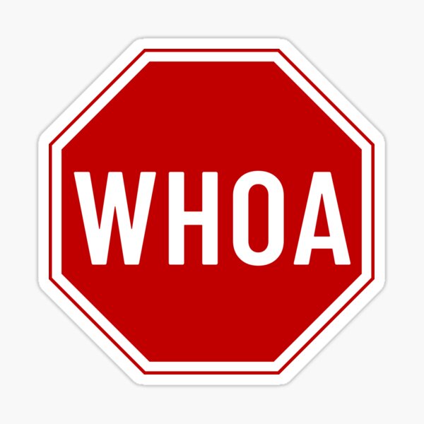 "WHOA Stop Sign" Sticker for Sale by NoPainnoBrain | Redbubble