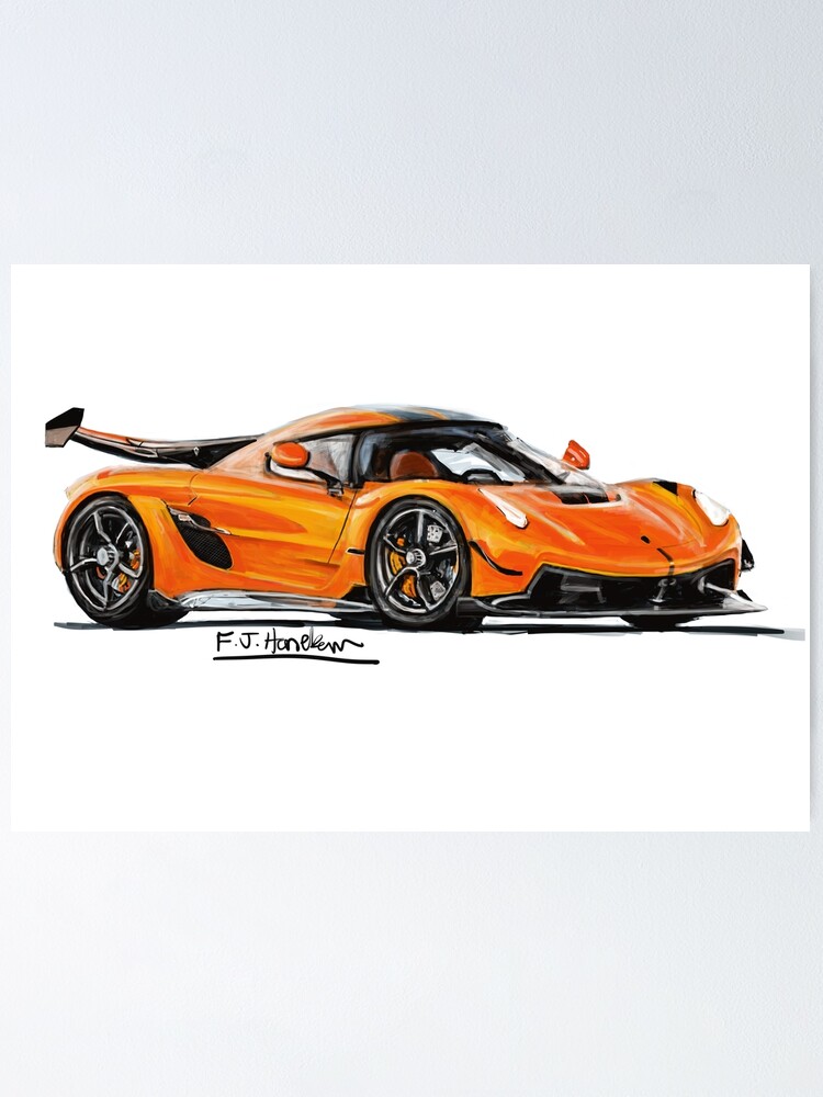 "Koenigsegg Jesko in orange" Poster for Sale by Francohanekom | Redbubble