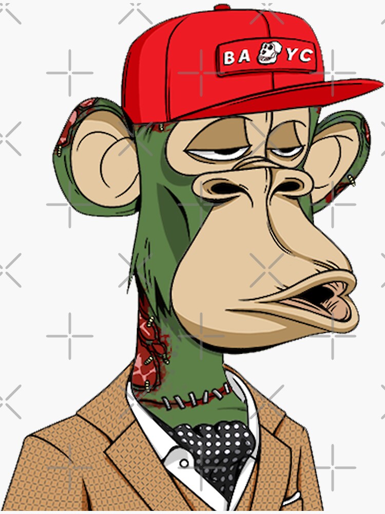 "nft monkey in green like zombie with red cap Bored Ape Yacht Club ...