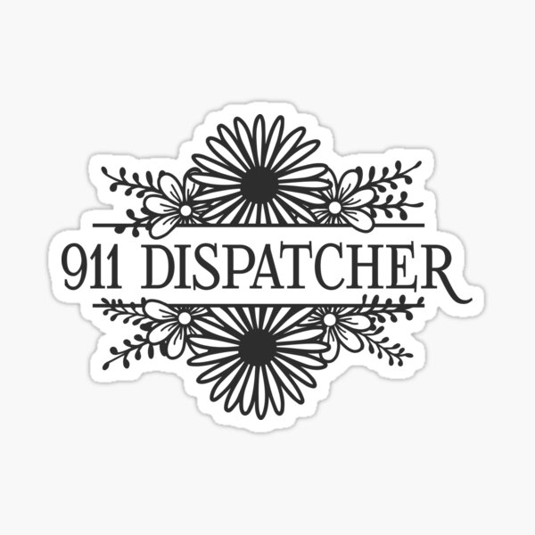 "911 dispatcher, split flower frame" Sticker for Sale by brackerdesign ...