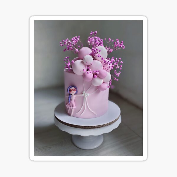 "Pink Fondant Cake" Sticker for Sale by TSNstore | Redbubble