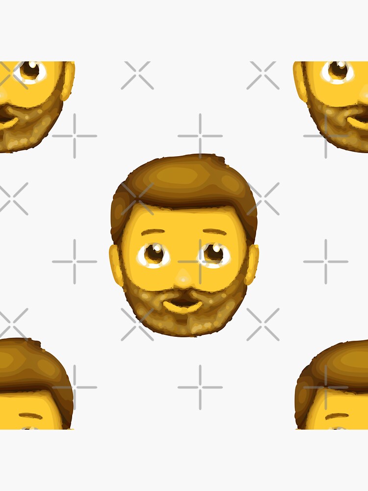 "emoji bearded man" Sticker for Sale by gossiprag | Redbubble
