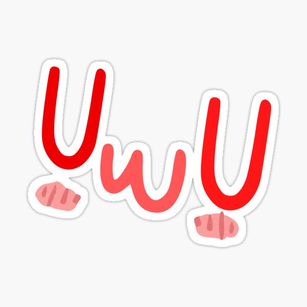 "Red Cute UwU" Sticker for Sale by CorneliusTul | Redbubble