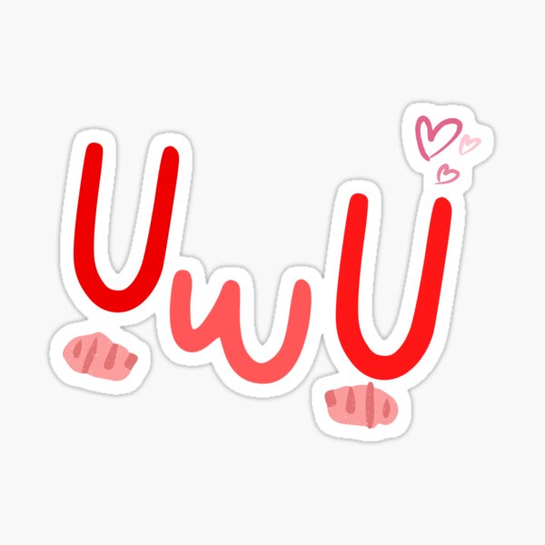 "Red Cute UwU" Sticker for Sale by CorneliusTul | Redbubble