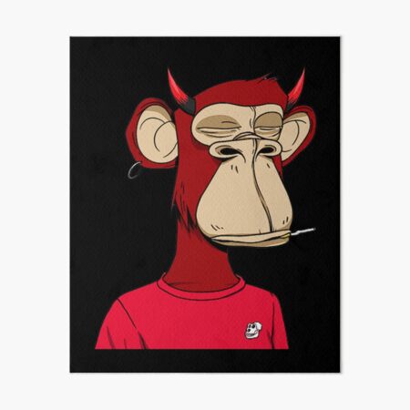 "NFT monkey in red like devil hell boy Bored Ape Yacht Club" Art Board ...