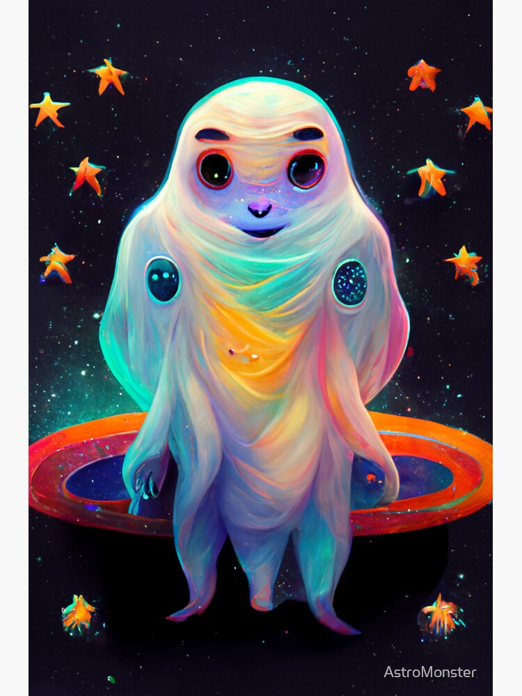 "Friendly Ghost Of The Dark Space Stars Astromonster " Sticker for Sale ...