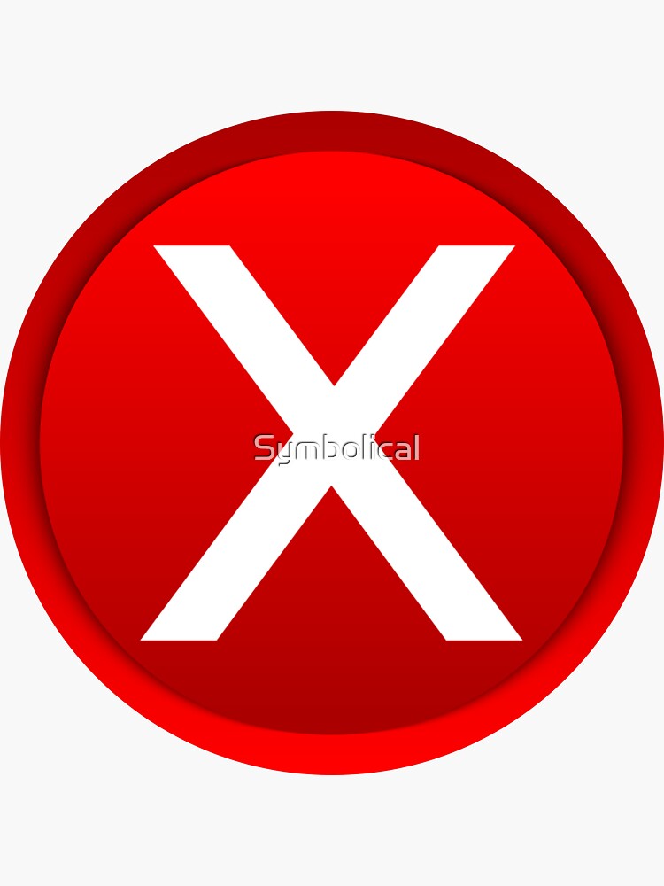 "Red X Mark" Sticker for Sale by Symbolical | Redbubble